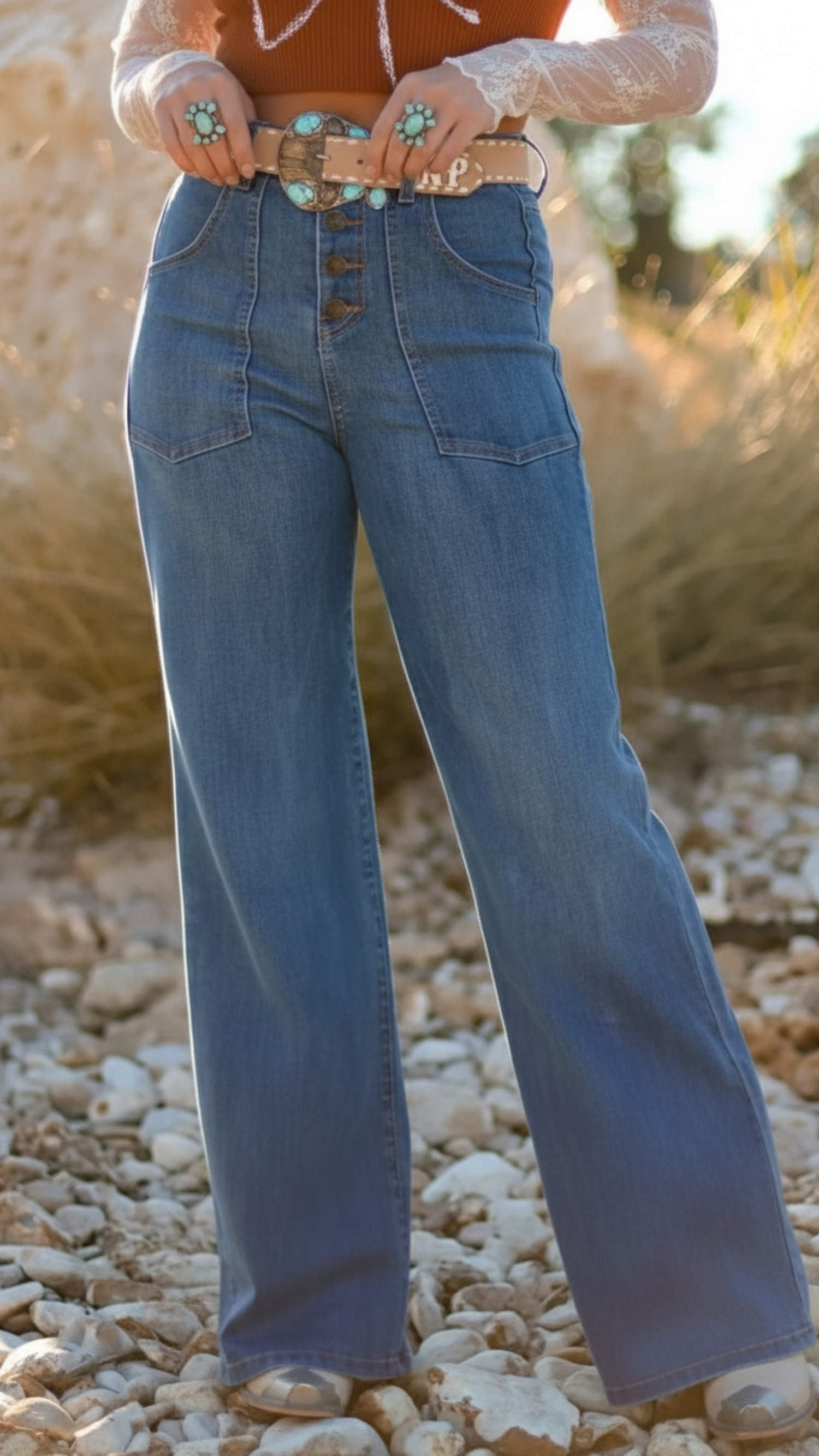 High-Waisted Wide-Leg Button-Front Jeans - Body Central – Body Central ...