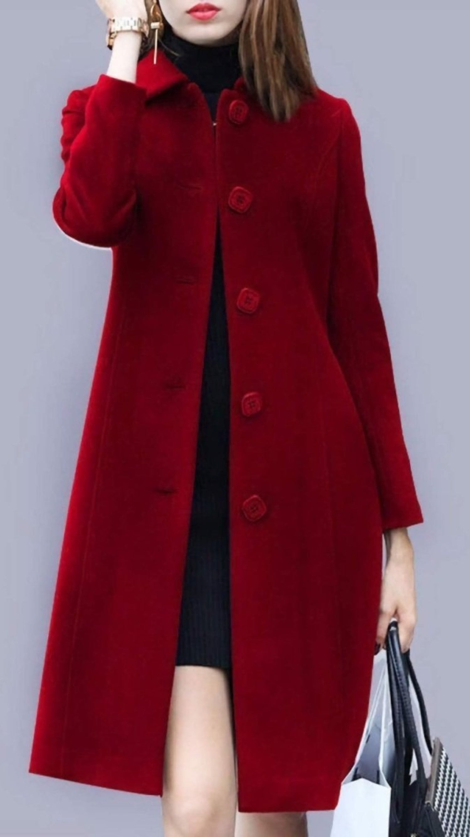 Wool Mid Length Single Breasted Slim Blended Coat – Body Central Store